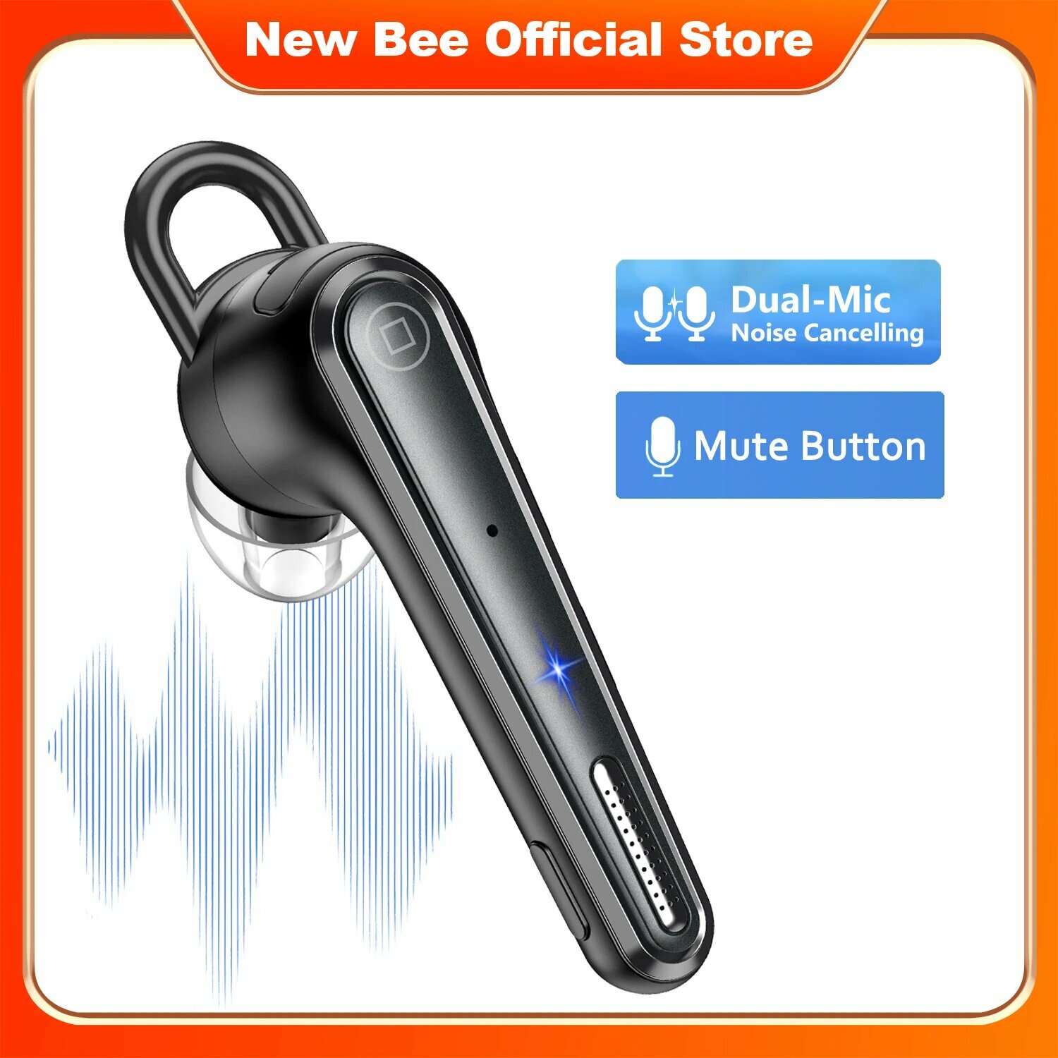 New Bee Bluetooth-гарнитура M52 с зарядным боксом — фото 1