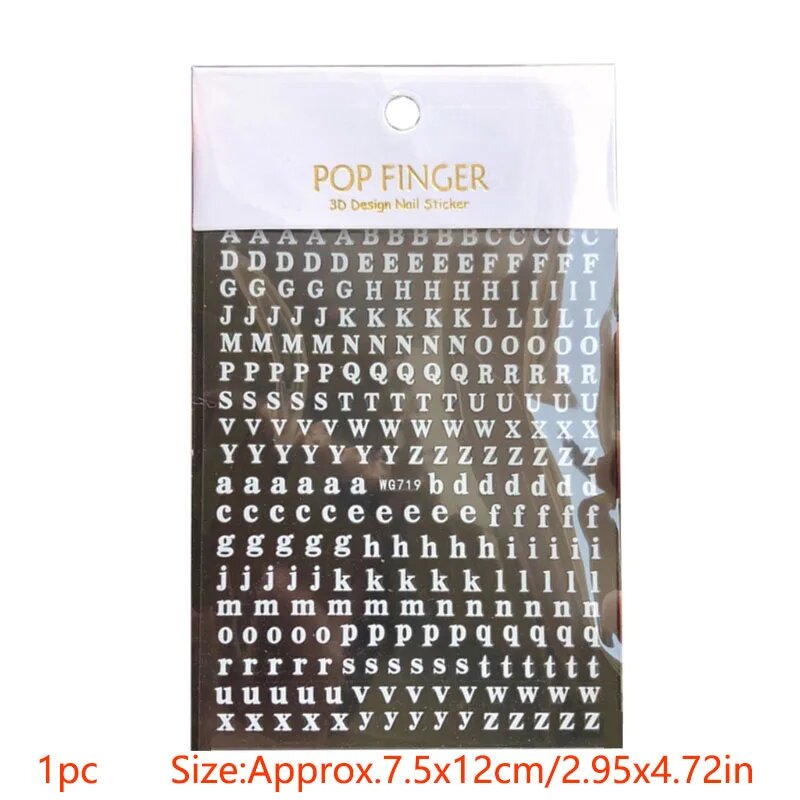 Набор металлических наклеек с буквами и цифрами