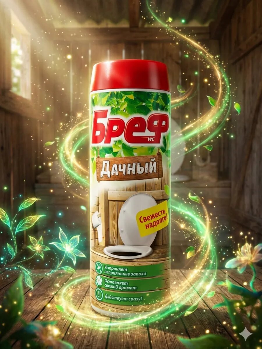 Средство дезодорирующее Bref "Дачный", для дачного туалета, 450 г