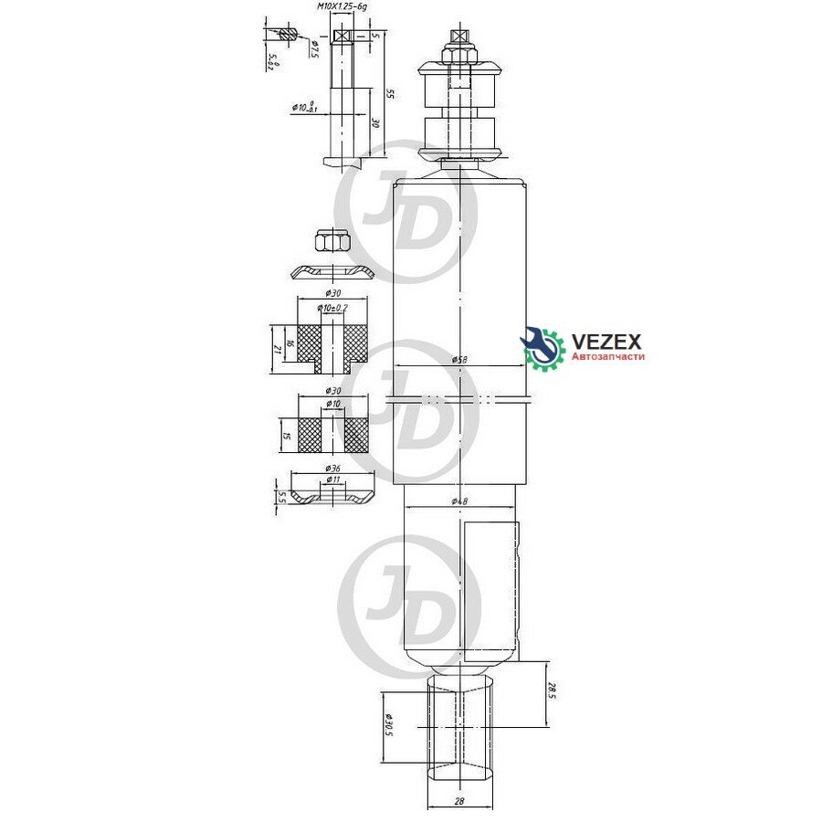 JUST DRIVE JAA0112 Амортизатор газомасляный задний /344288/