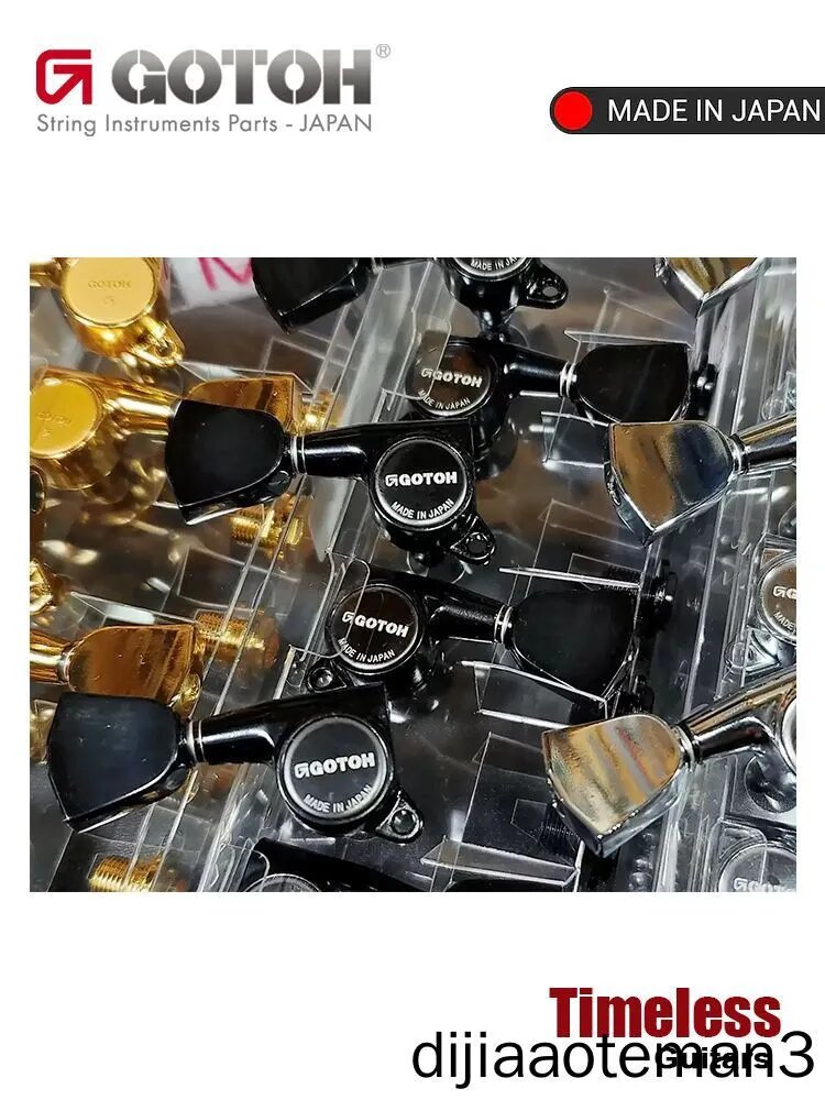 GOTOH SG381-04 гитарные колки 3x3 для электрогитары, черные, 6 шт. — фото 1