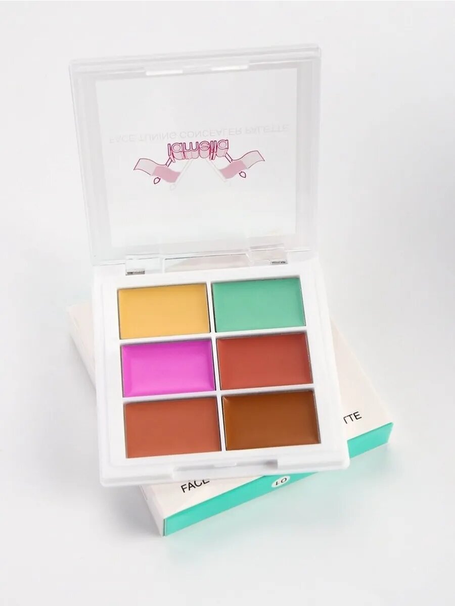 Водостойочная палетка консилеров из 6 оттенков