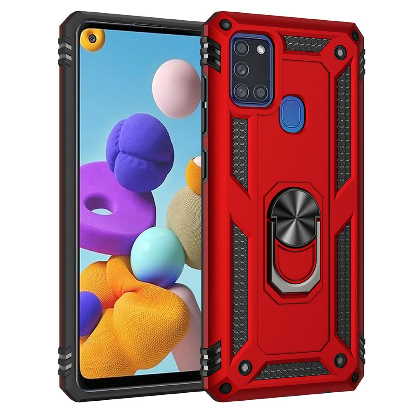 Чехол-бампер MyPads для Samsung Galaxy A21s SM-A217F противоударный красный