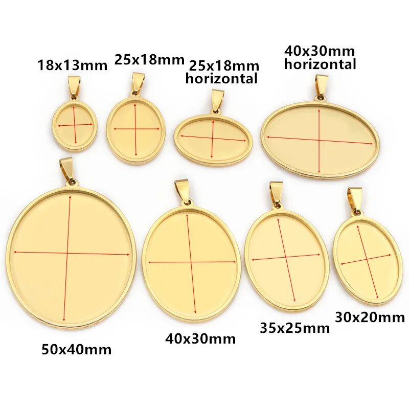5 шт. Стальная основа для кабошонов Wadsfred Cabos 18x25 мм 30x40 30x40mm horizontal , gold color