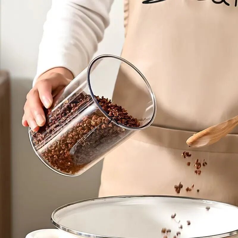 Чайница из стекла с бамбуковой крышкой, прозрачная, 1 шт, для хранения чая и сыпучих продуктов, 12 см — фото 1