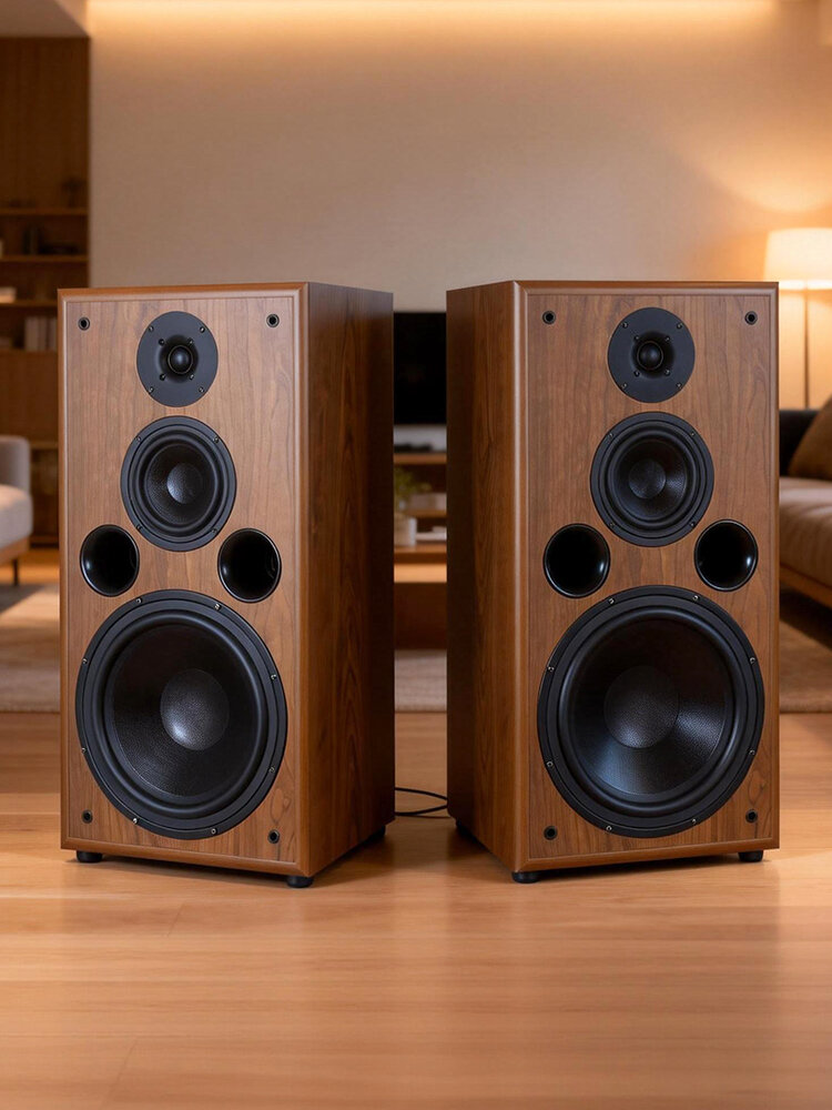 10-дюймовый трехполосный напольный динамик, 200 Вт, частотная характеристика 40 Гц-20 кГц, деревянный корпус, 6 Ом