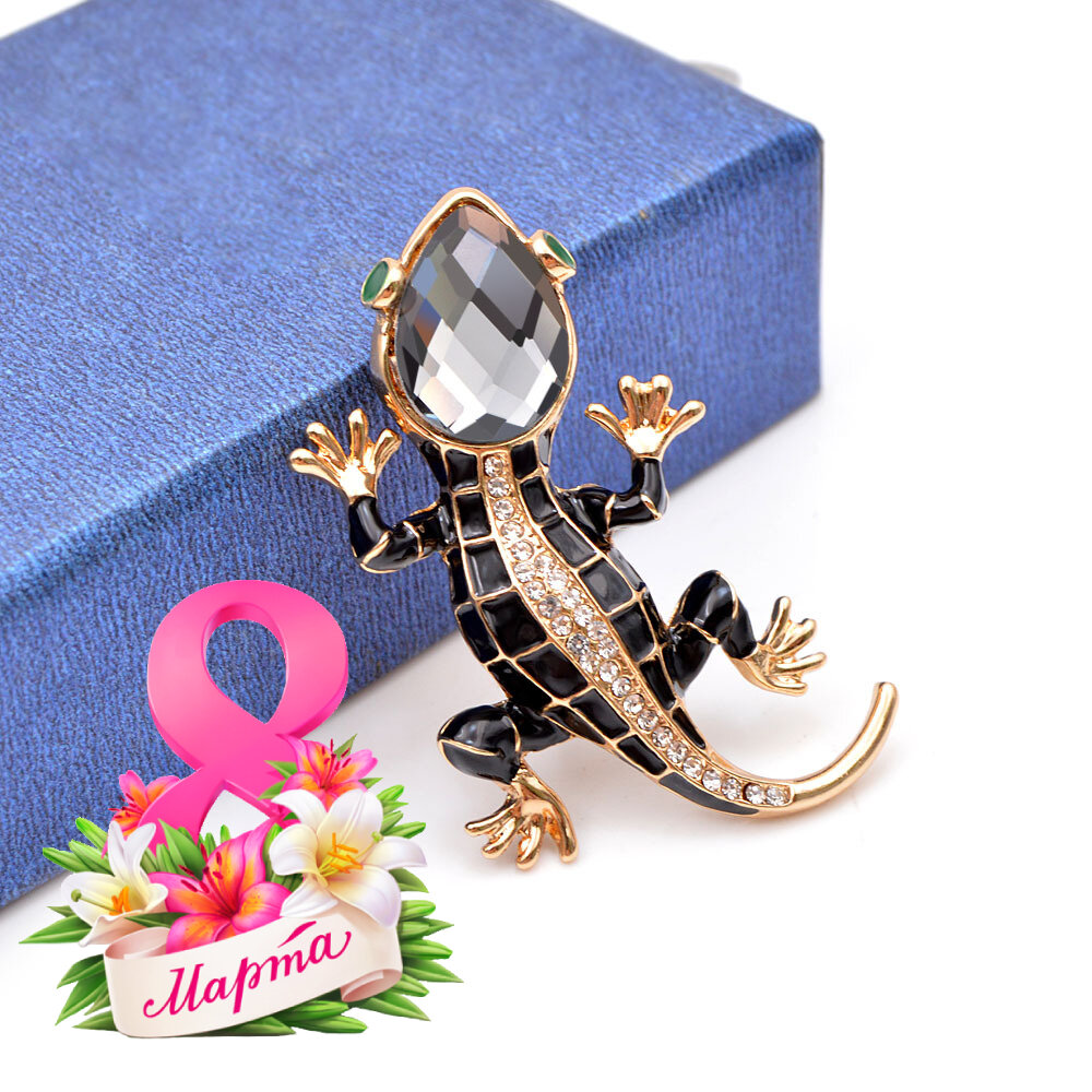 Брошь, фианит, стразы