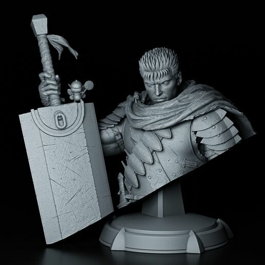 Сборная модель Guts (Berserk), бюст, 180мм для покраски