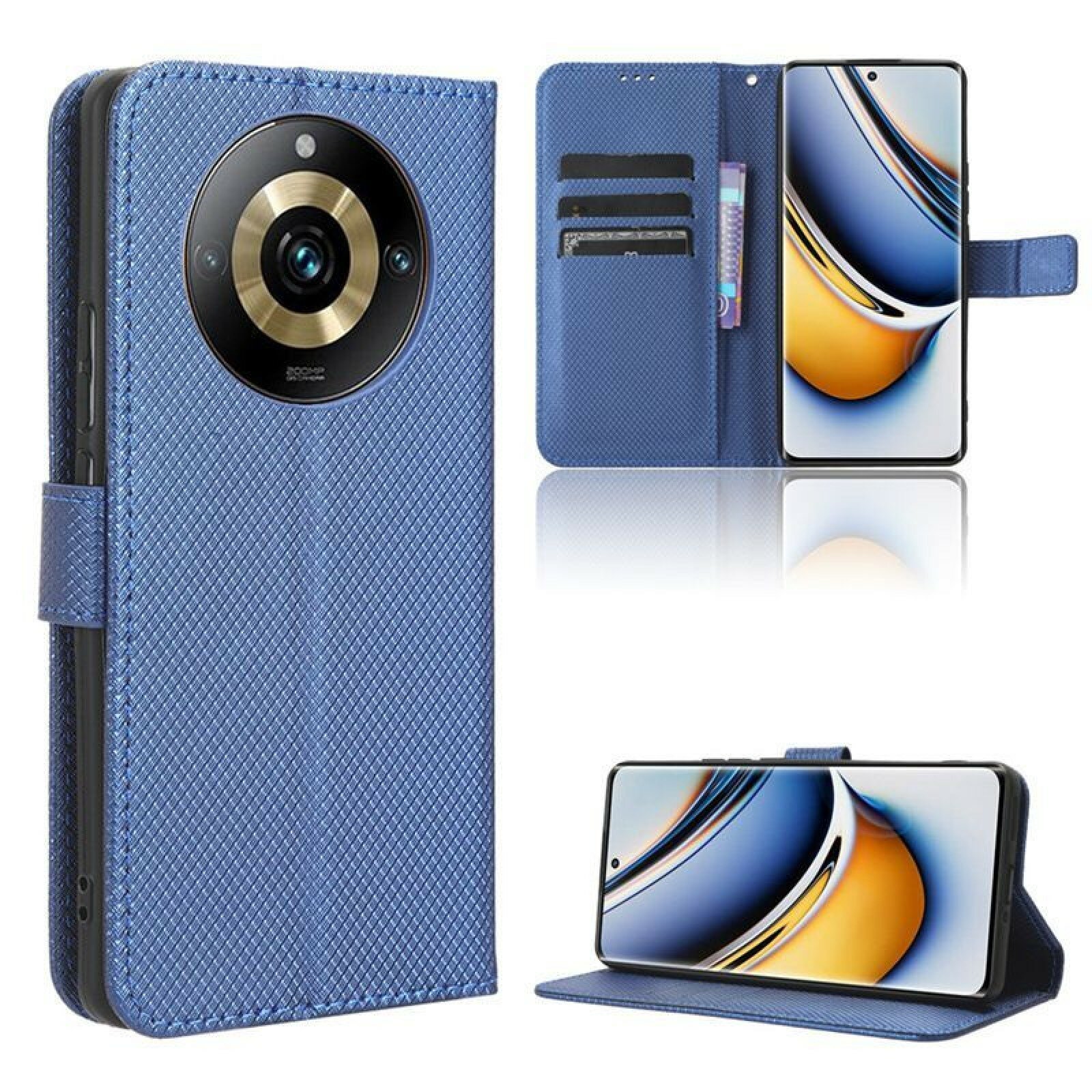 Книжка-чехол MyPads для Realme 11 Pro 5G и Realme 11 Pro Plus 5G с магнитной застежкой, синий
