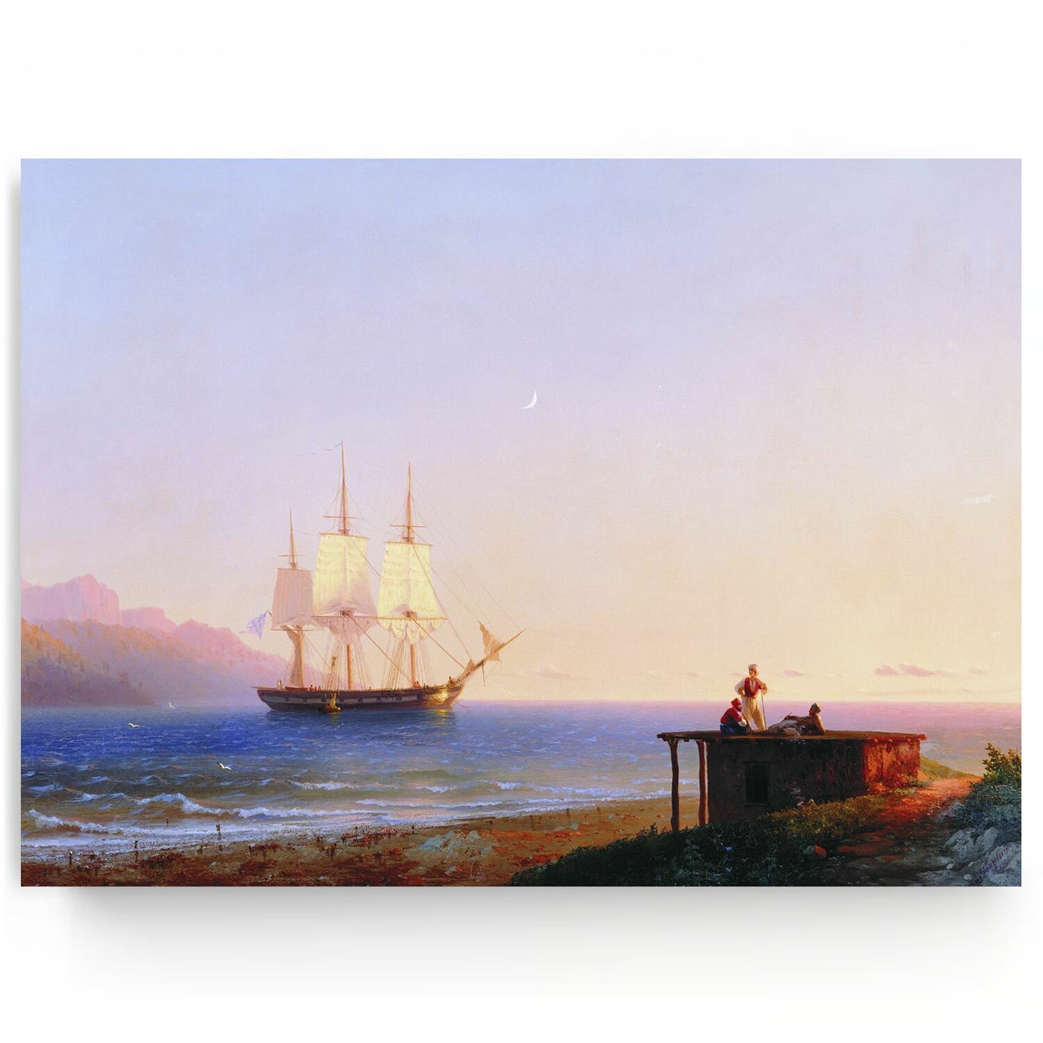 Айвазовский / Фрегат под парусом, Репродукция картин, 40х60 см.