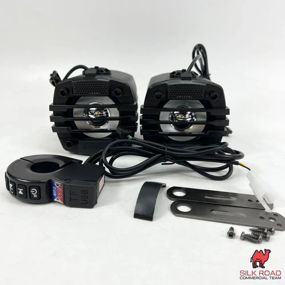 Мощные Bluetooth-колонки 12-80V для мотоциклов и электротранспорта, двойные динамики, черные