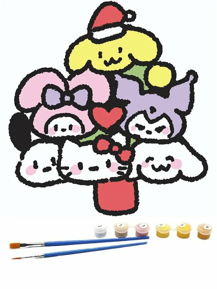 Картина по номерам для детей, 10x10 см