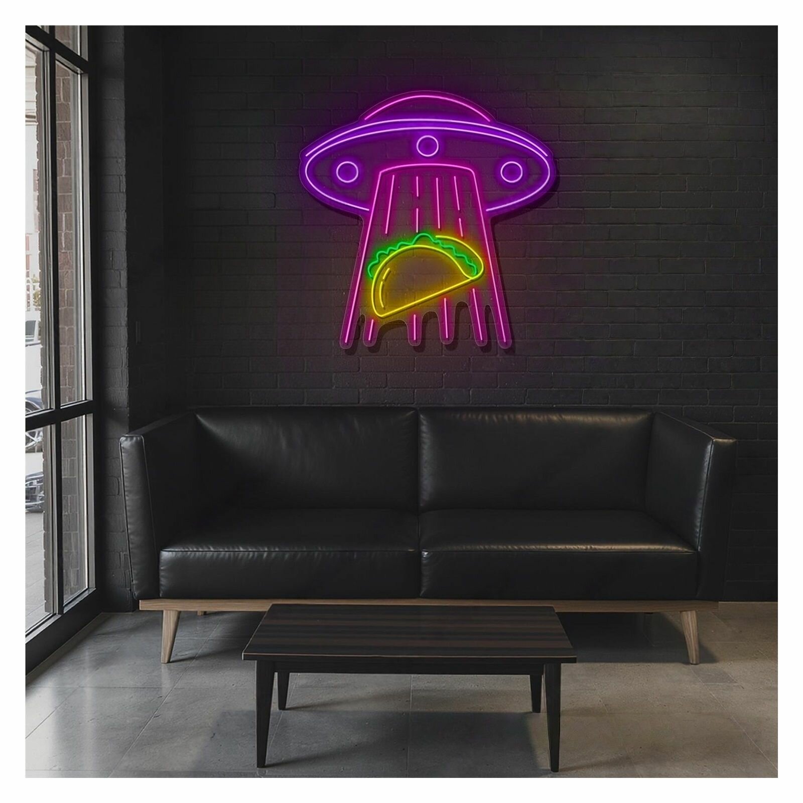 Неоновая Вывеска UFO Taco, 64см