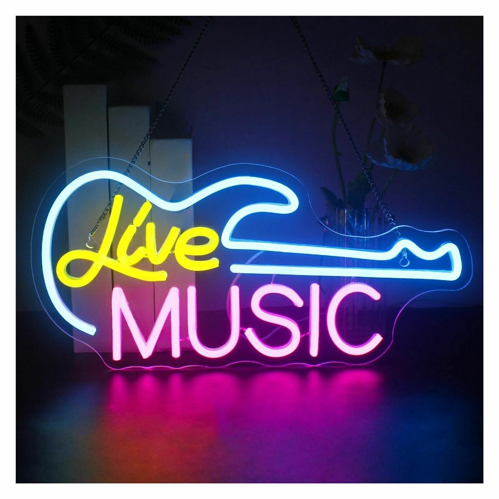 Гитара Live Music Неоновые Вывески 42смх20,5см