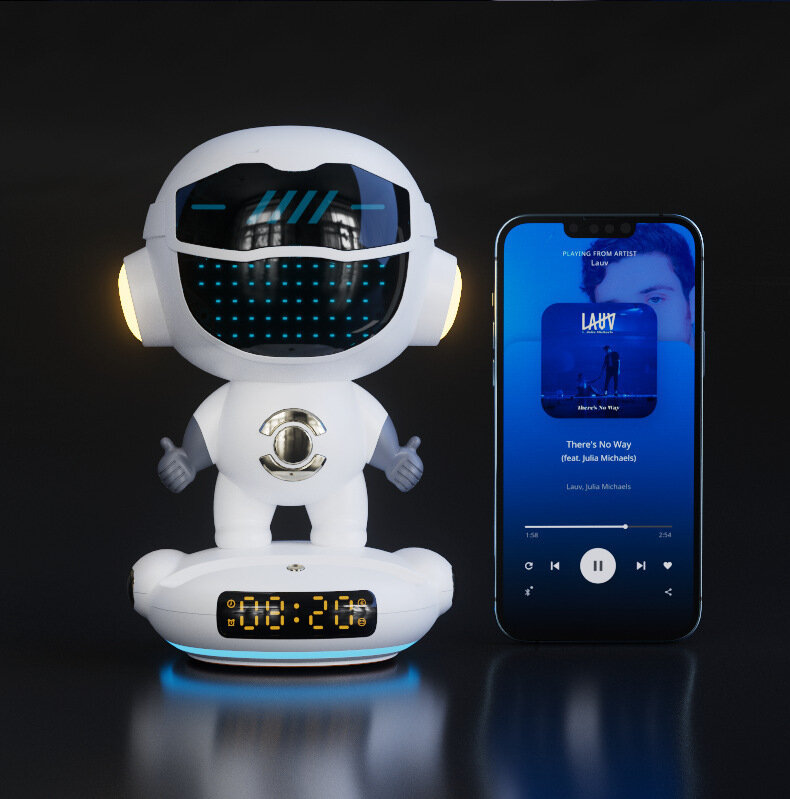 Умная колонка Doubao с ИИ, поддержкой Bluetooth и Wi-Fi, функцией будильника и создания атмосферы.
