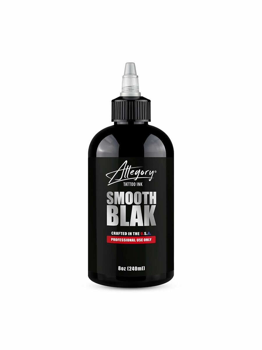 Allegory SMOOTH BLAK, black, Черная краска для татуировки, пигмент black Ink 8 oz - 240 мл