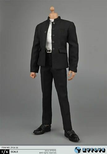 Костюм для куклы ZCTOYS Накаяма 1/6, чёрный, аксессуар для фигурок высотой 7 см