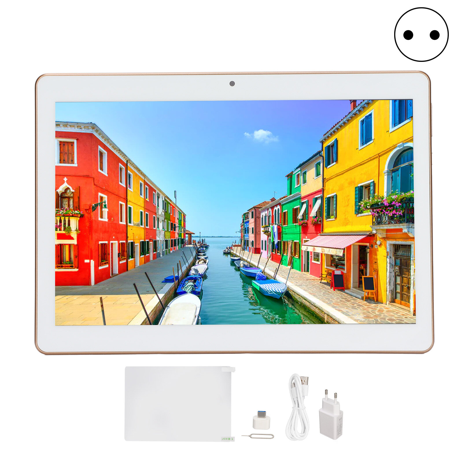 Планшет 10.1 дюймов HD, 8ядерный, 4 ГБ ОЗУ, 64 ГБ ПЗУ, WiFi, 4G, звонки, 1280x800, шампань, Android