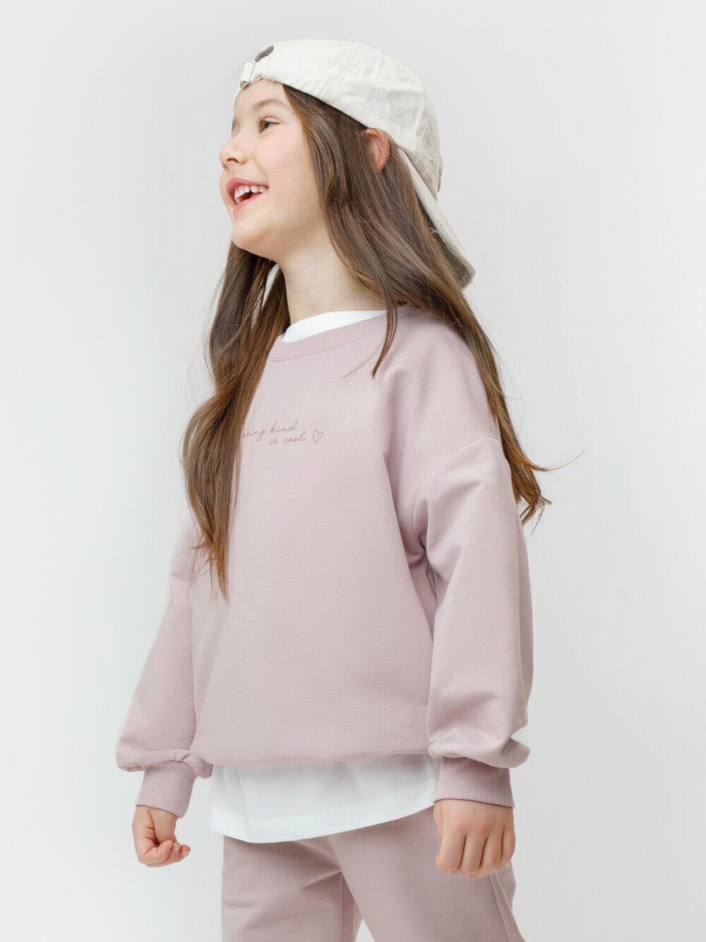 Свитшот трикотажный с принтом для девочки