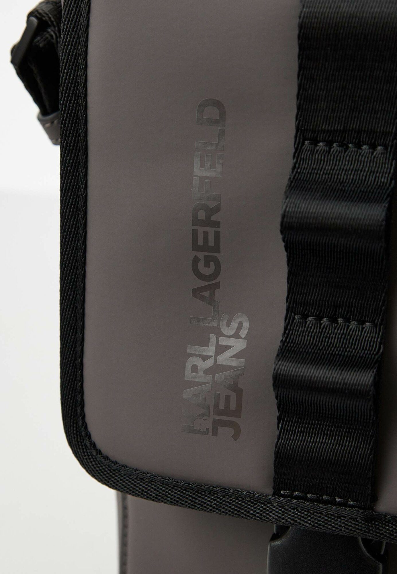 Сумка мессенджер KARL LAGERFELD JEANS, фактура гладкая, серый — фото 1