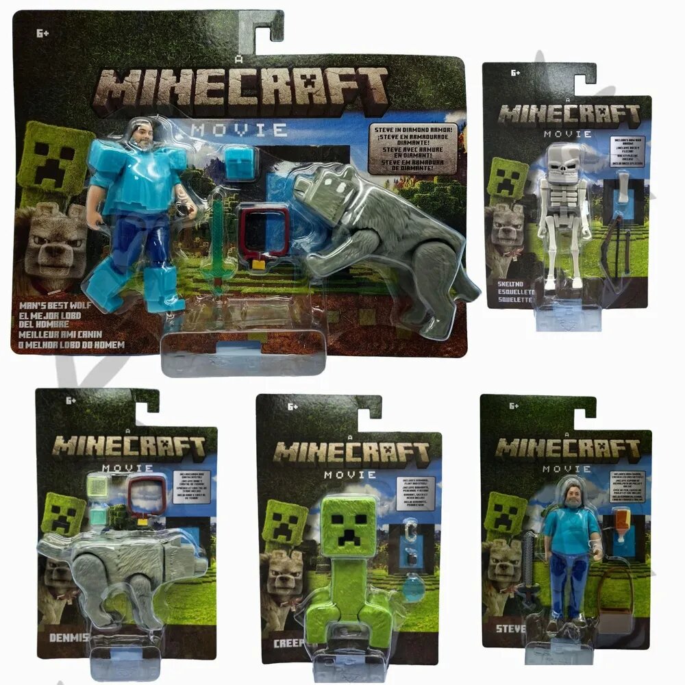 Фигурка Minecraft Movie Dennis Wolf 6+ Игрушка из фильма Майнкрафт Деннис Волк — фото 1