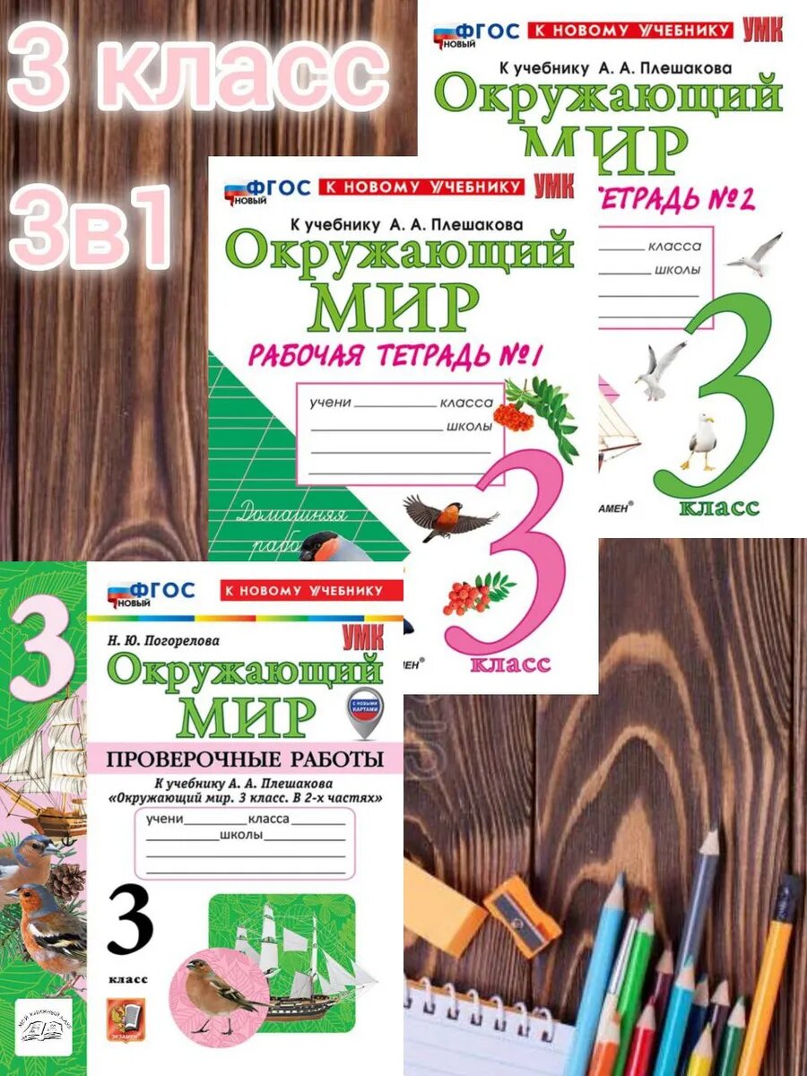 Окружающий мир 3 класс Комплект Рабочая тетрадь+Проверочные