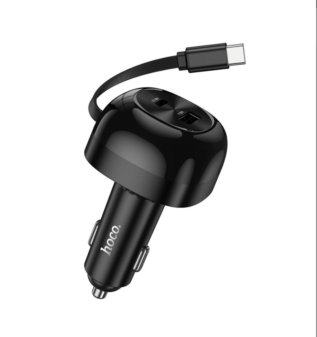 Автомобильное зарядное устройство Hoco NZ15 60W / с кабелем Type-C / быстрая зарядка QC3.0 и PD