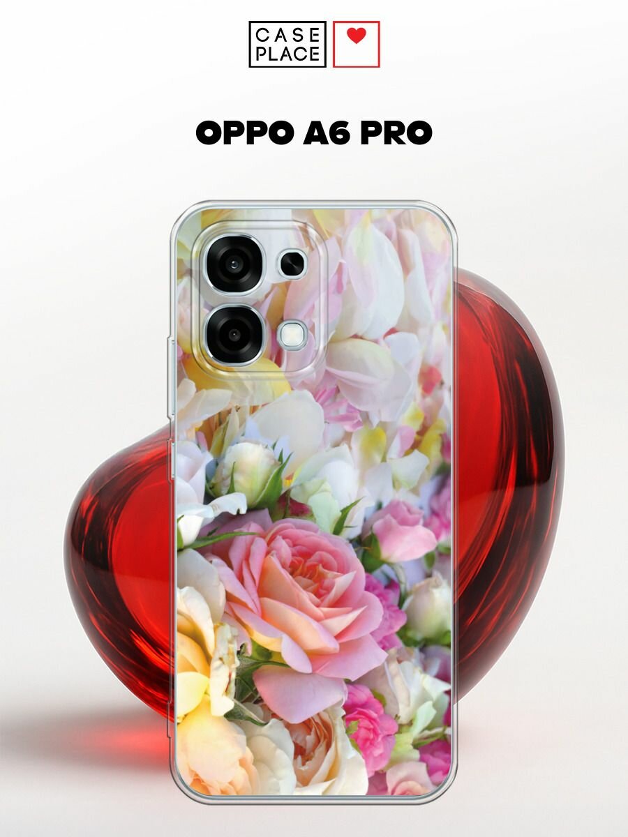 Силиконовый чехол на Oppo A6 Pro / Оппо A6 Про с принтом Утренние розы