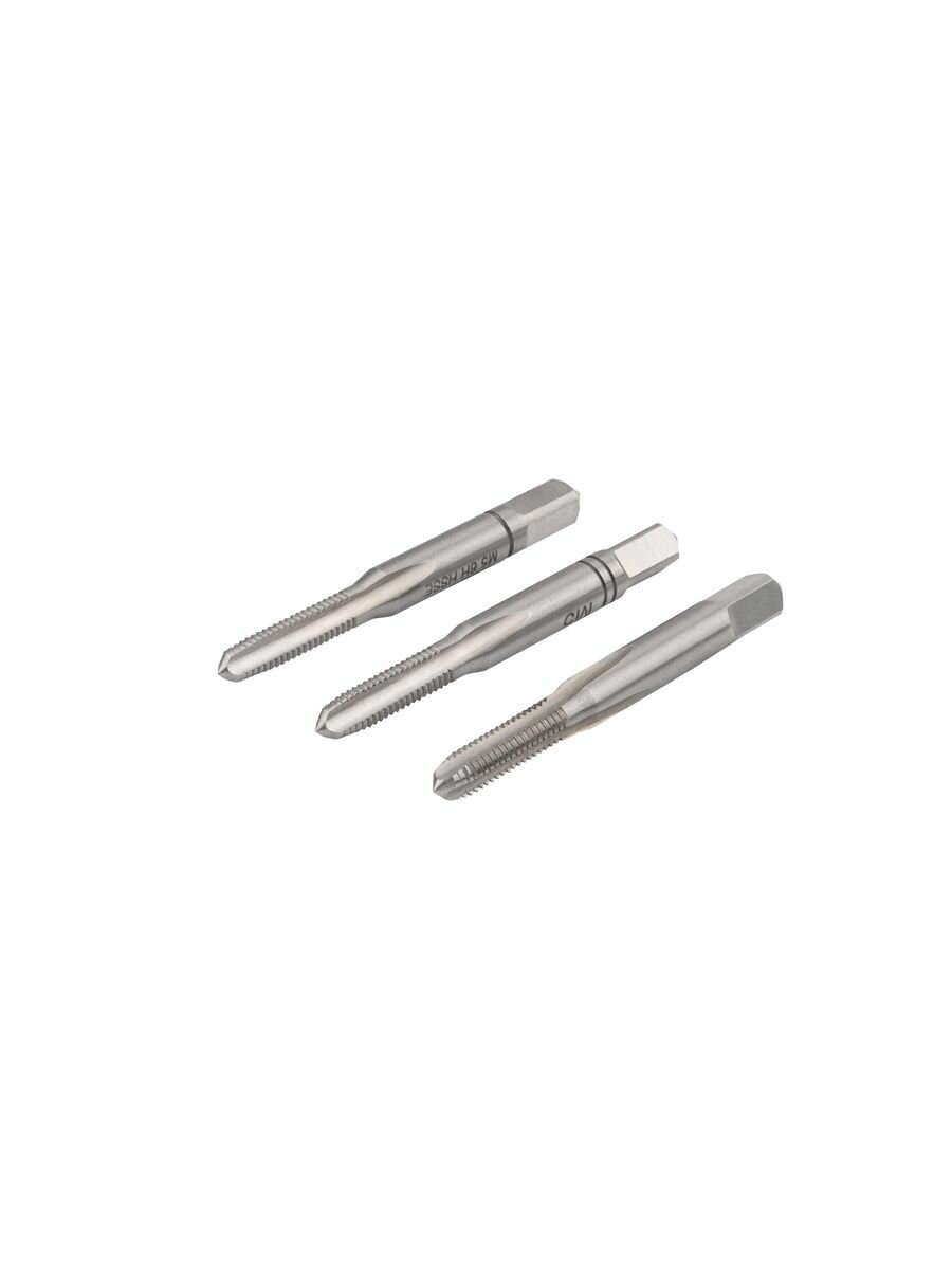 Набор метчиков NORGAU Industrial M 5 из HSS-E (Co 5%), по стали, чугуну и цветным металлам, 3 предмета.