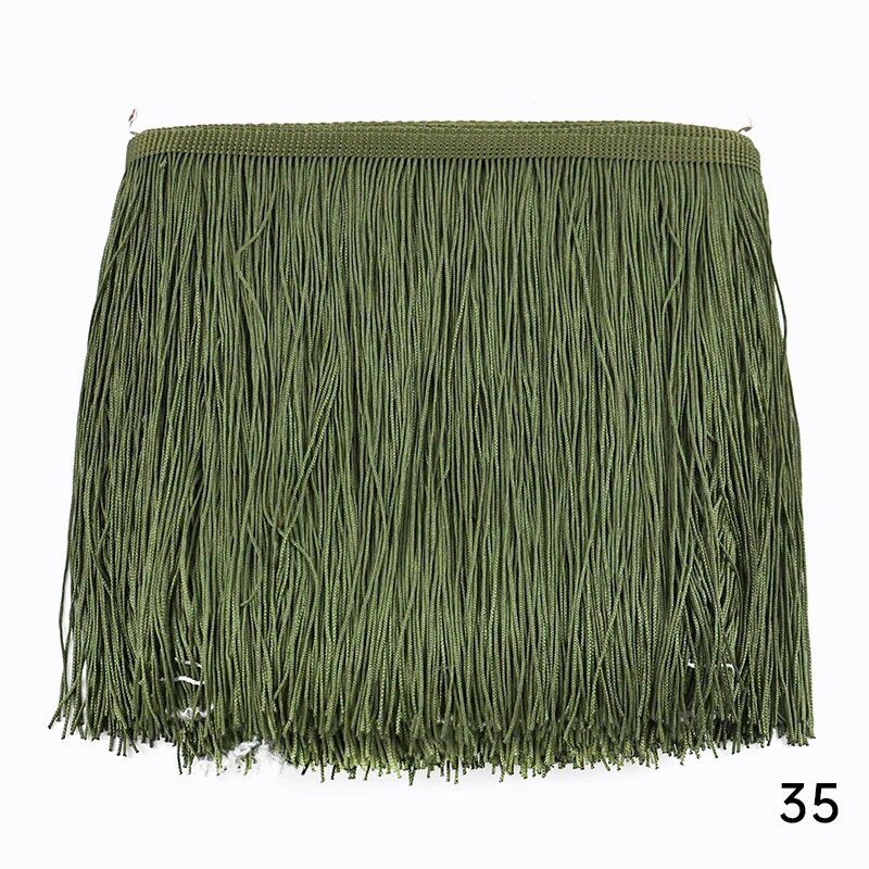 Тесьма с бахромой темно-зеленый, 15см-5Yards, No.35