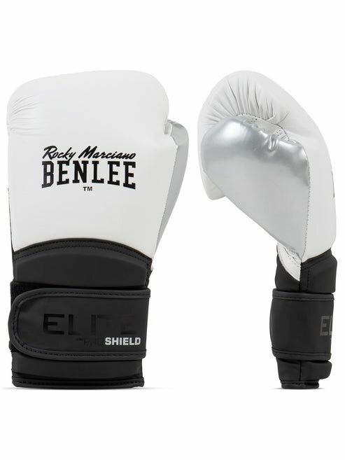 Боксерские перчатки тренировочные, натуральная кожа Benlee Brampton - White/Black (12 oz)