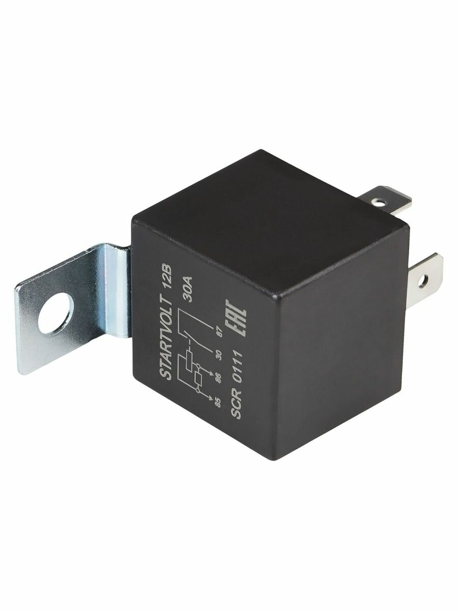 Реле 4 контакта, 12V, 30A (с кронштейном, с резистором), StartVolt SCR 0111 для GAZ ГАЗель, SUZUKI / Сузуки