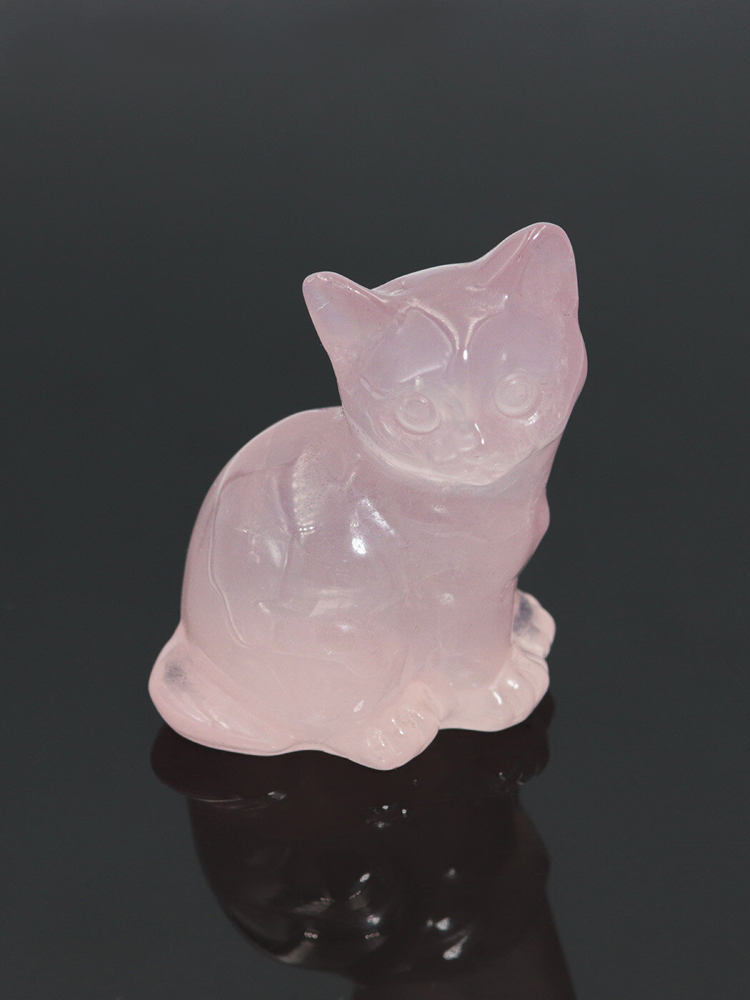 Фигурка "Кошка" из натурального камня, розовый кварц, 5 см