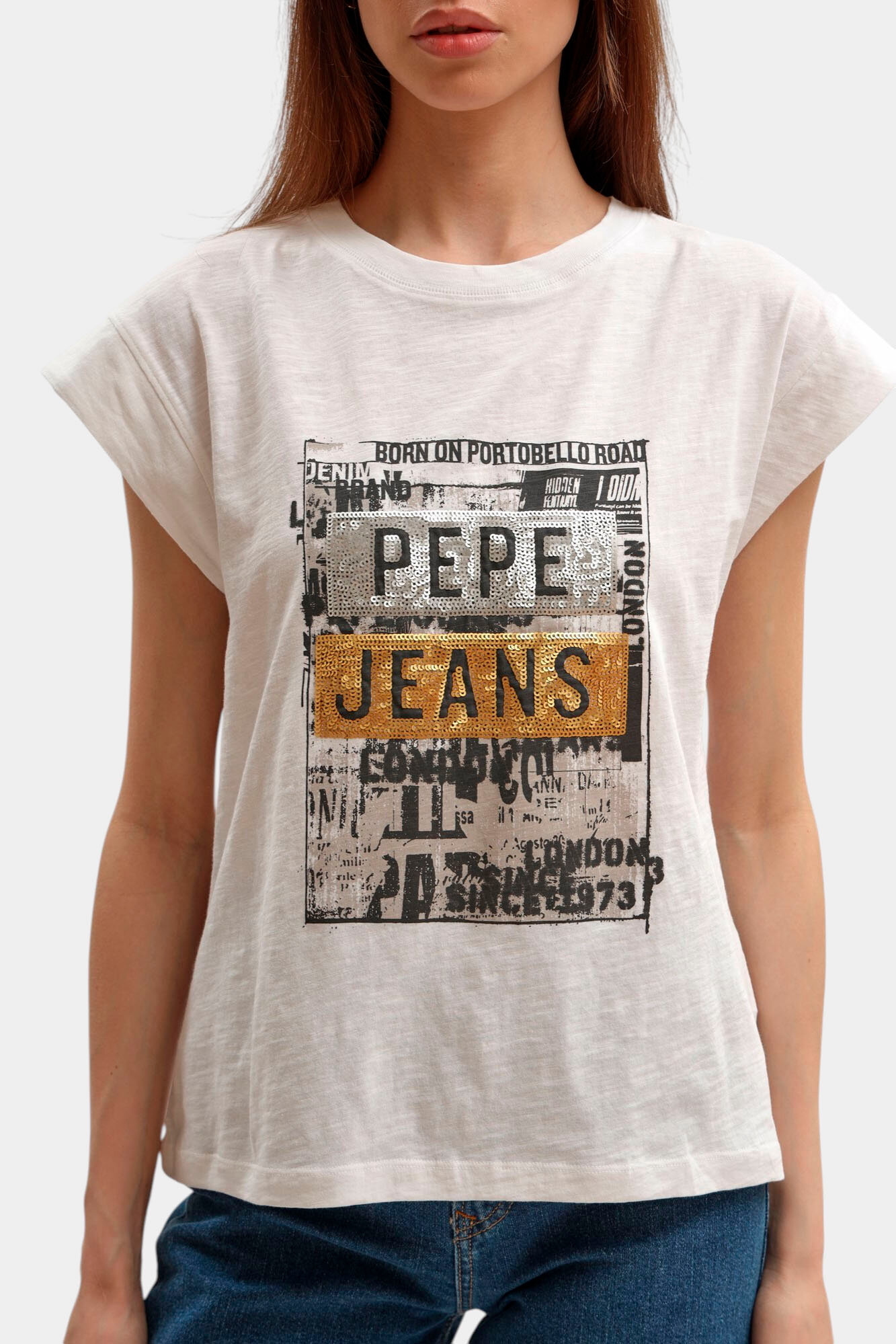 Футболка Pepe Jeans, размер XS, белый, — фото 1
