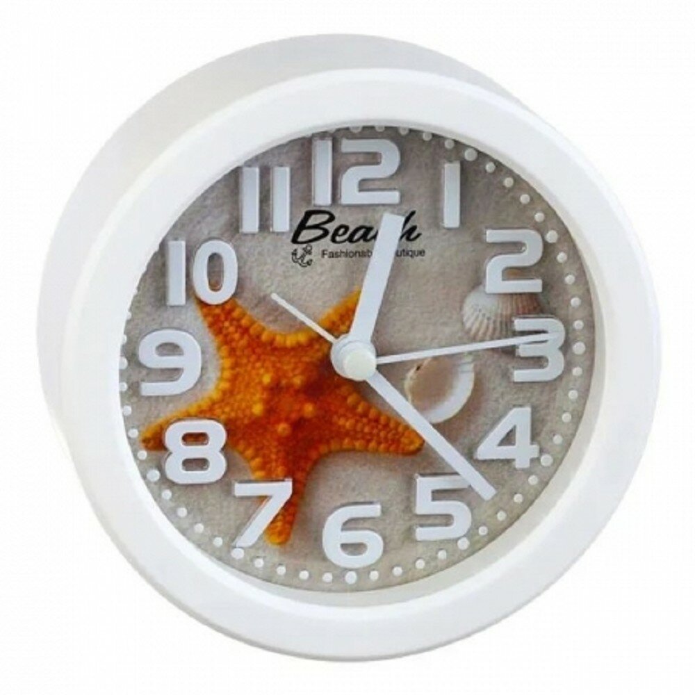 Perfeo Колонки Quartz часы-будильник "PF-TC-013", круглые диам. 10,5 см, звезда