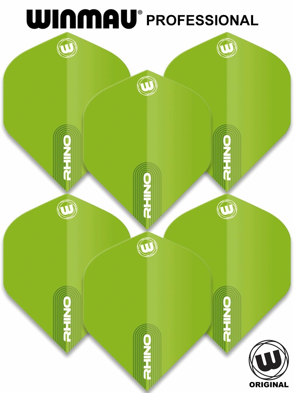 Оперения 6шт для Дартс Winmau Rhino Long Life (6905.112 Green) Зеленые. Оперения для дротиков.