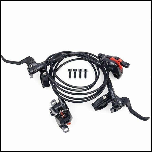 Эксклюзивные гидравлические двухпоршневые тормоза SHIMANO DEORE M6100 для MTB, 900x1550 мм, комплектуются полимерными колодками в полном наборе для обеих осей