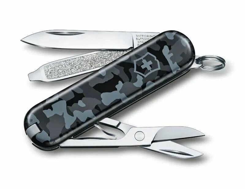 Эксклюзивный мультитул Victorinox Classic SD 58 мм в камуфляже Navy, 7 функций, модель 0.6223.942