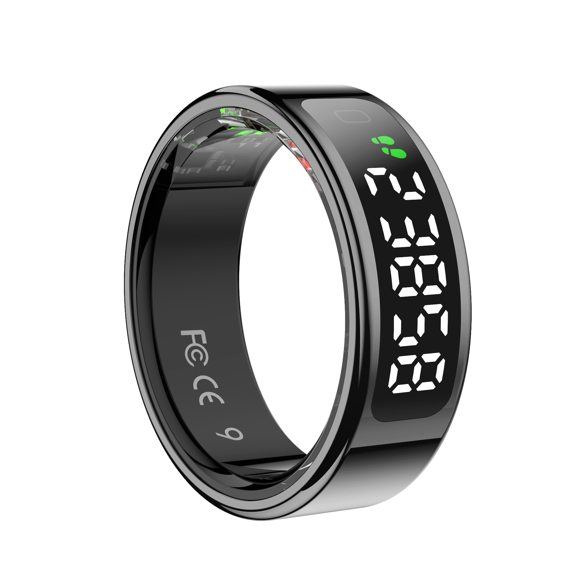 R11 Умное кольцо Bluetooth, отслеживание сна, женский цикл, сенсорный экран, NO.12 21.6MM, чёрный