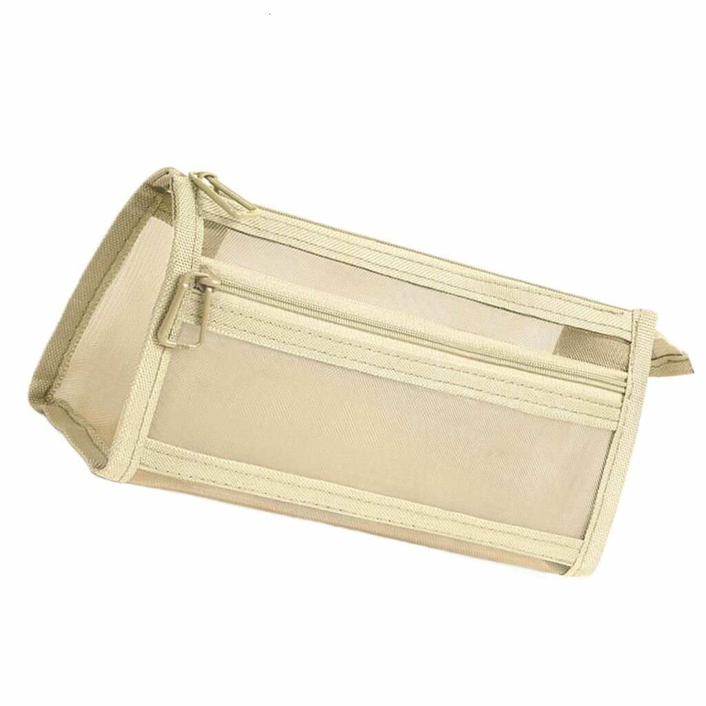 Прозрачный пенал с двойным слоем, Темный хаки