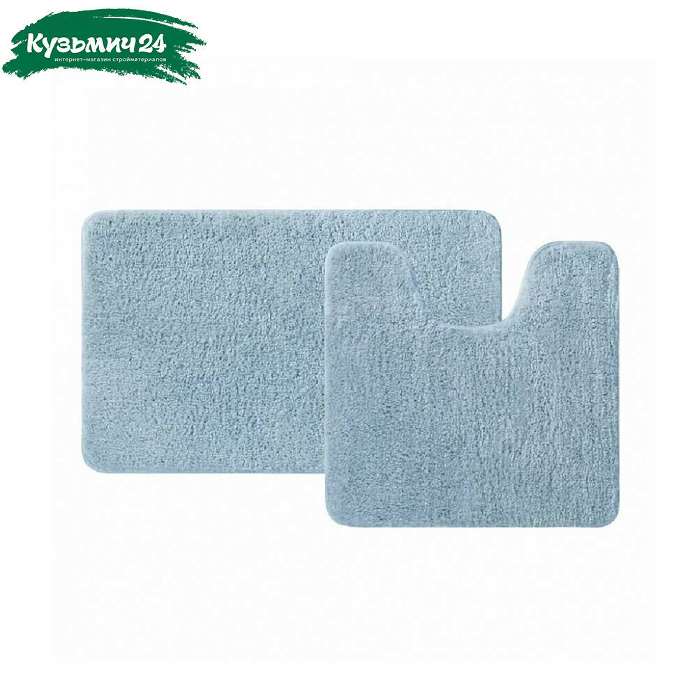 Набор ковриков для ванной Iddis BSET03MI13, микрофибра, синий, 500х800 мм, 500х500 мм