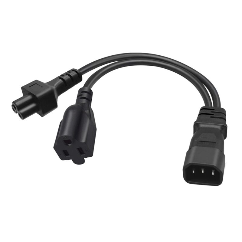 Шнур Питания Y-Разветвителя C14-C5 + 5-15R, Одиночный Кабель-адаптер IEC320 C14 от Штекера к C5 + 5-15R от Штекера-Разветвителя C5