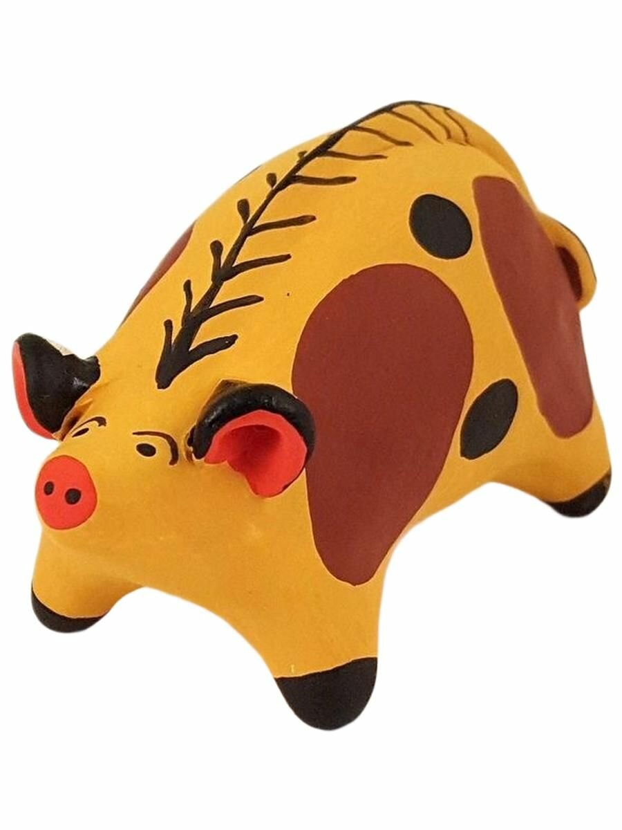 Свинка, Дымковская глиняная игрушка, ручная авторская работа