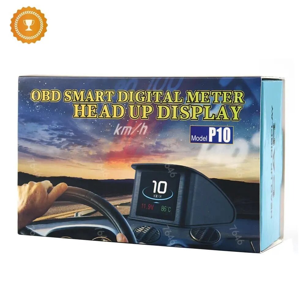OBD Smart Digital Meter Head Up Display P10 Автомобильный бортовой компьютер Черный — фото 1
