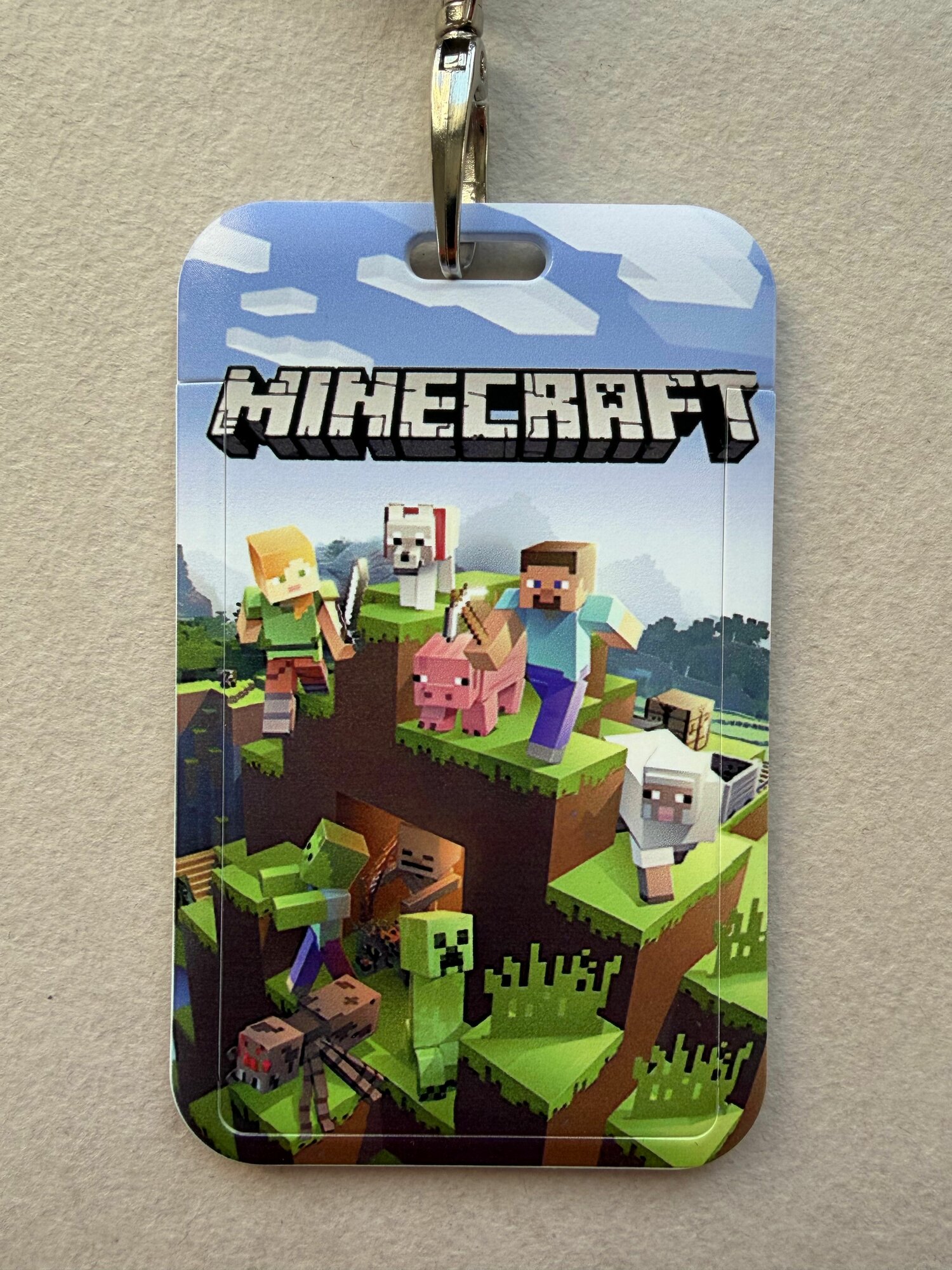 Чехол для пропуска с рулеткой; Бейдж для пропуска с рулеткой Майнкрафт (Minecraft)