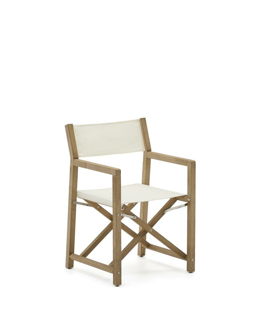 Стул La Forma (ех Julia Grup) Складной стул Vilara для улицы из акации и текстиля белого цвета арт. 262383