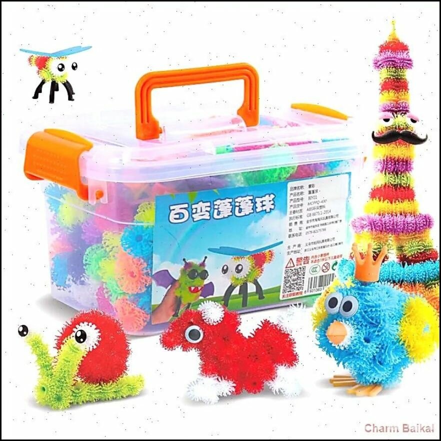 Конструктор-липучка Bunchems (Банчемс), 400 деталей, коробка упаковка