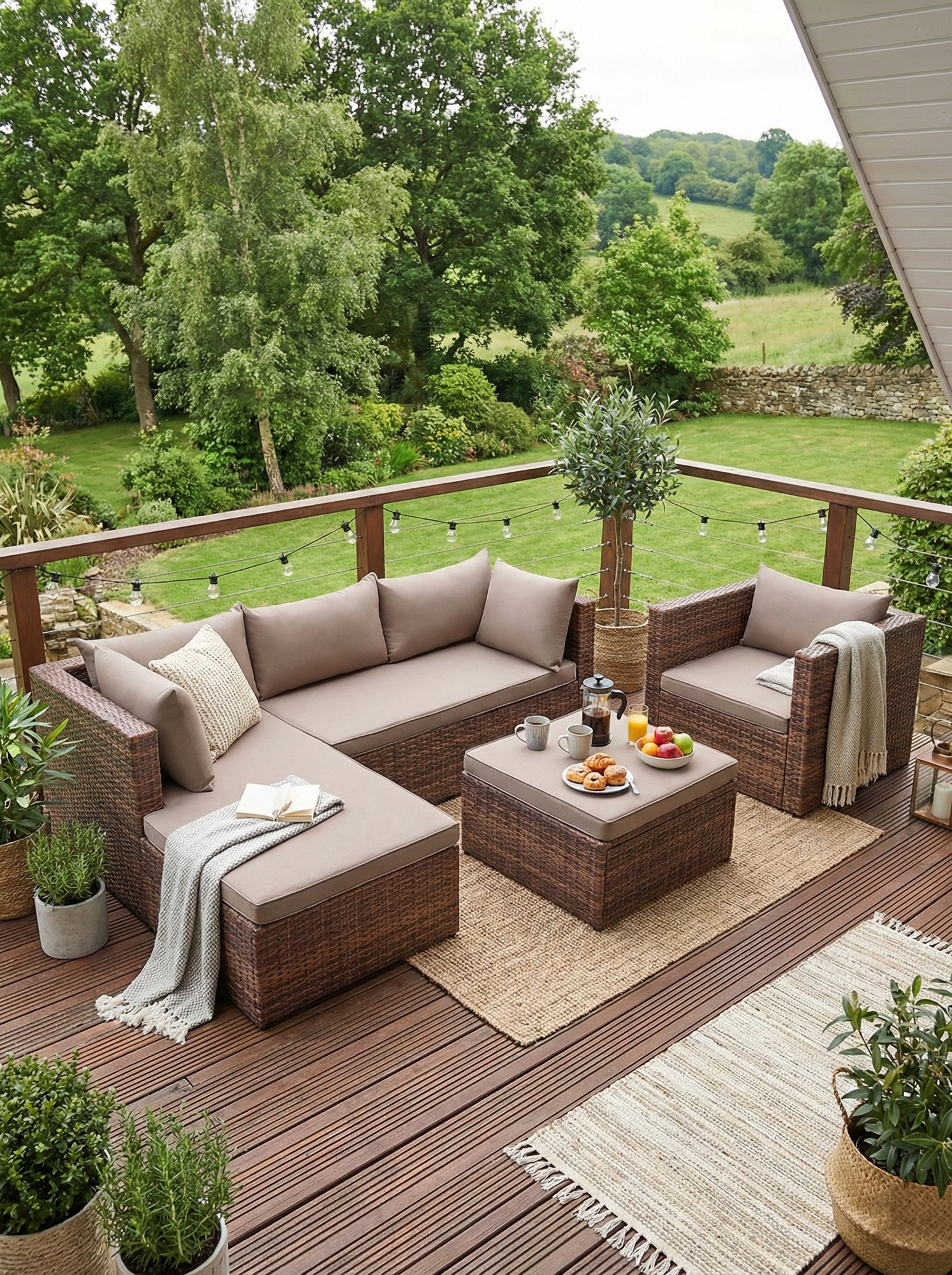 Комплект мебели из искусственного ротанга Гардини Релакс (Gardini Relax), капучино меланж