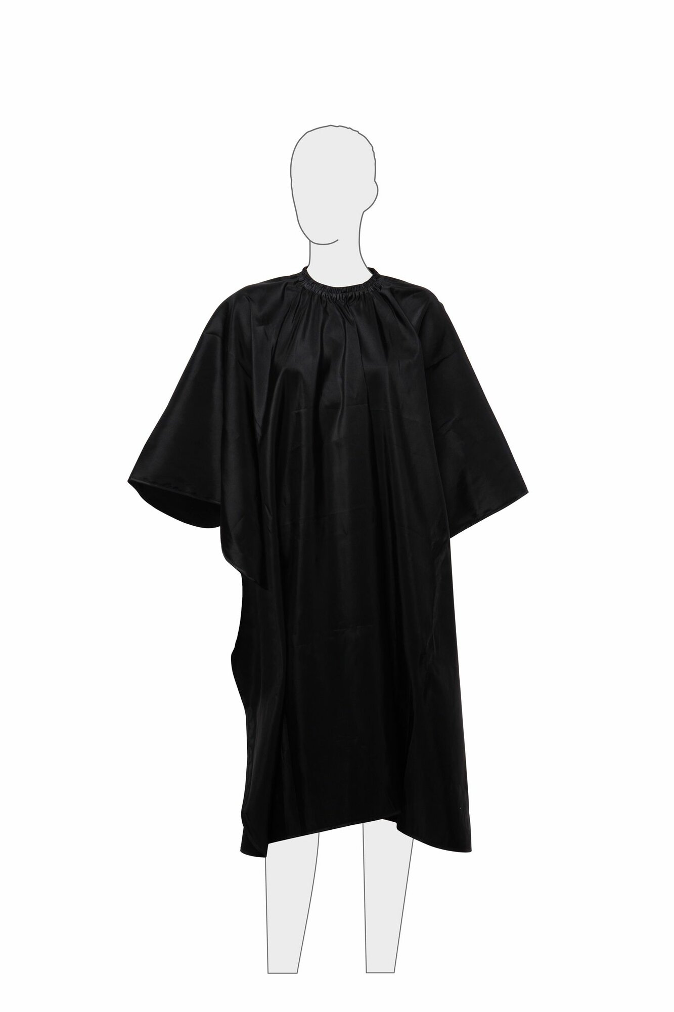 Пеньюар парикмахерский на крючках для стрижки DEWAL PRO "Глянец" 128 х 146 см AA04Black