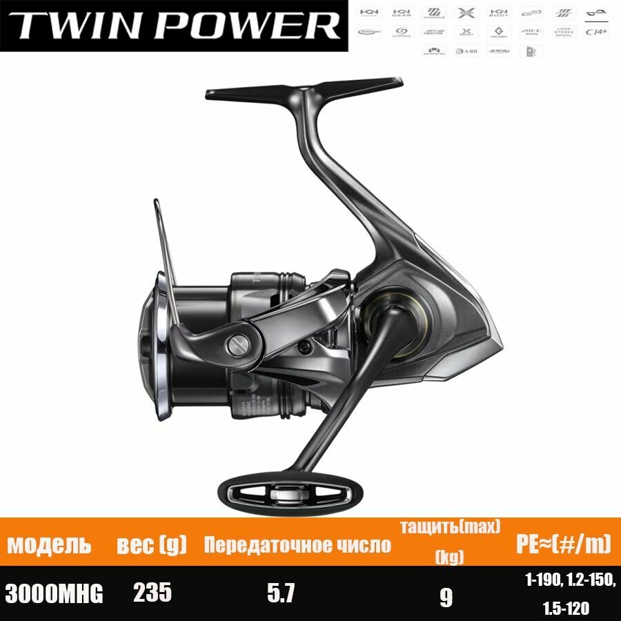 2024 SHIMANO TWINPOWER 3000MHG Рыболовные спиннинговые катушки